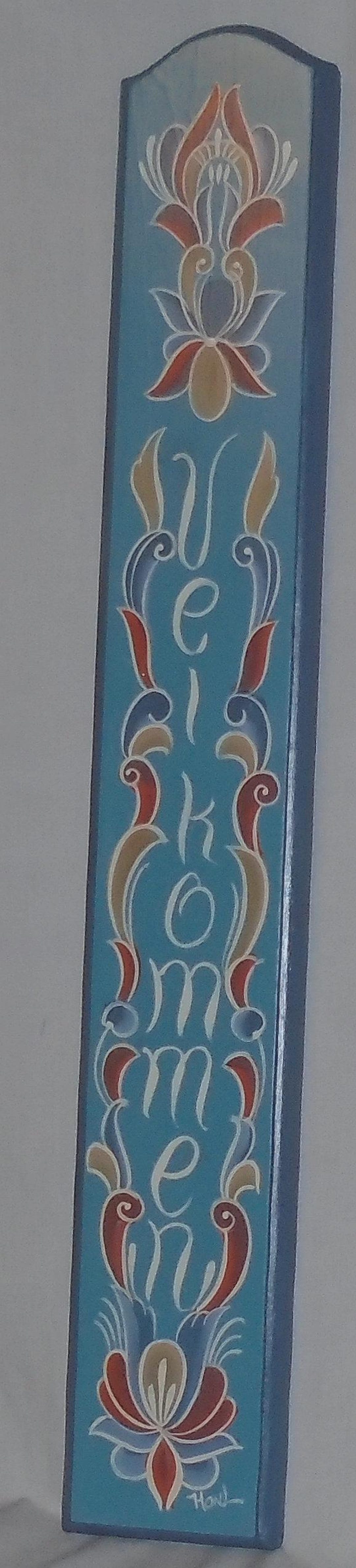 Norwegian Rosemaling Velkommen Welcome Sign - Etsy