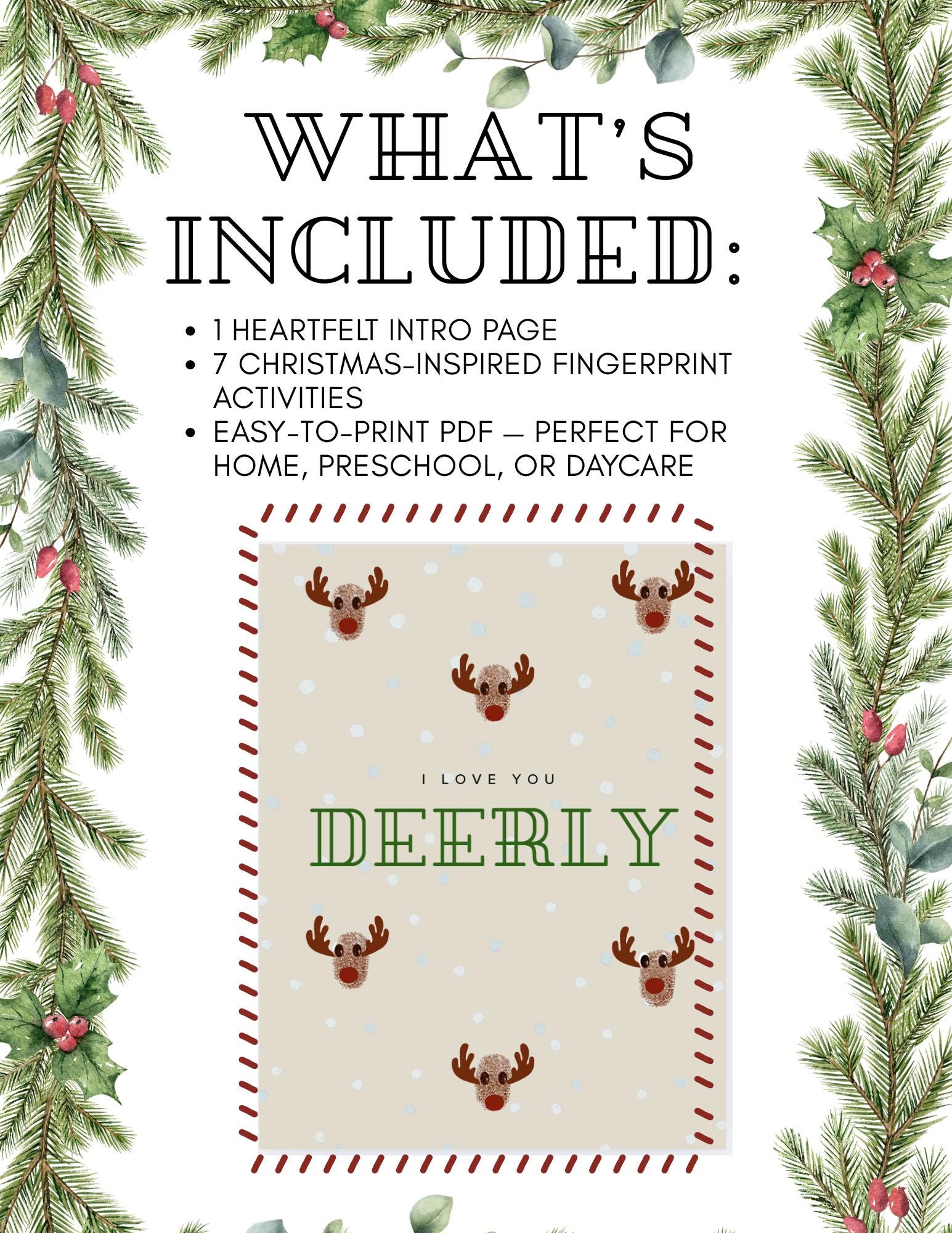 Christmas Fingerprint Keepsake Book | Preschool Holiday Craft Printable ...