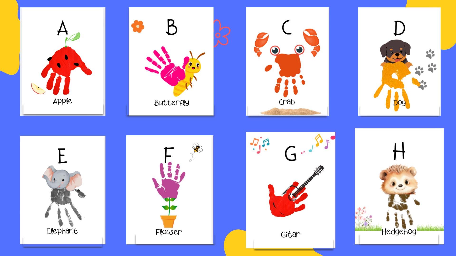 Handprint Craft ABC Book | Alphabet Art for Preschool | Kids Printable ...