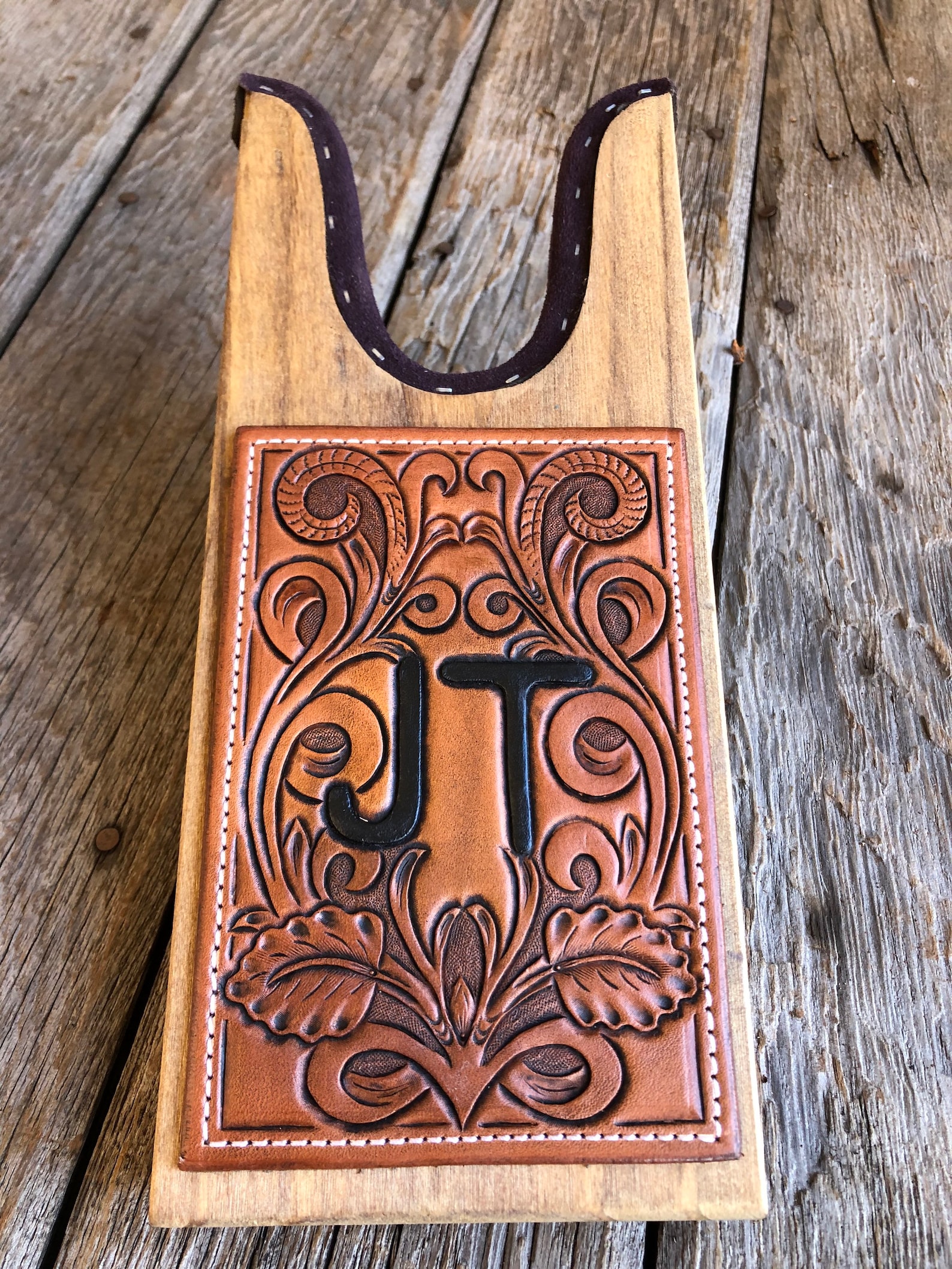 Custom Tooled Leather Boot Jack – Personalized Hand Carved Design - Etsy