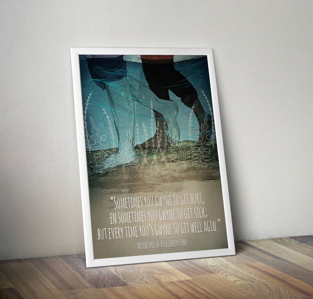 Huckleberry Finn Art, Printable Wall Art, Mark Twain Quote Poster ...