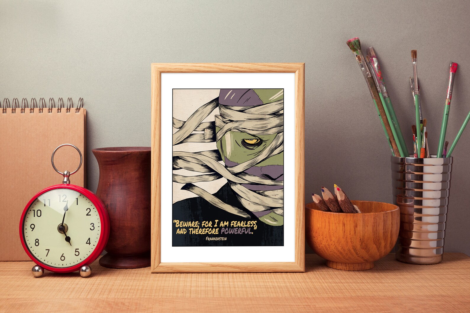 Frankenstein Art, Printable Wall Art, Mary Shelley Quote Poster ...