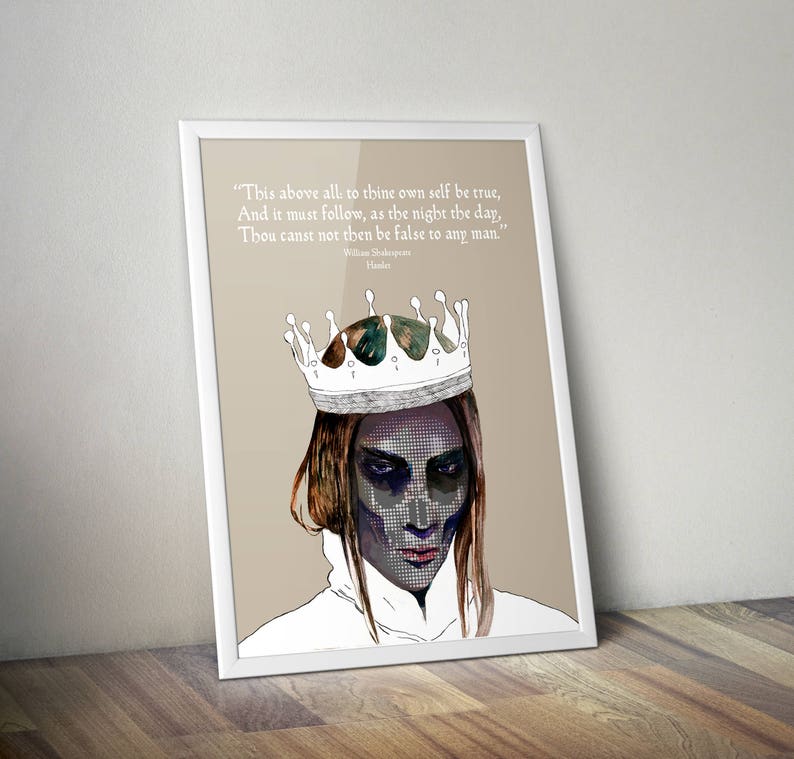 Hamlet Art, Printable Wall Art, William Shakespeare Quote Poster ...