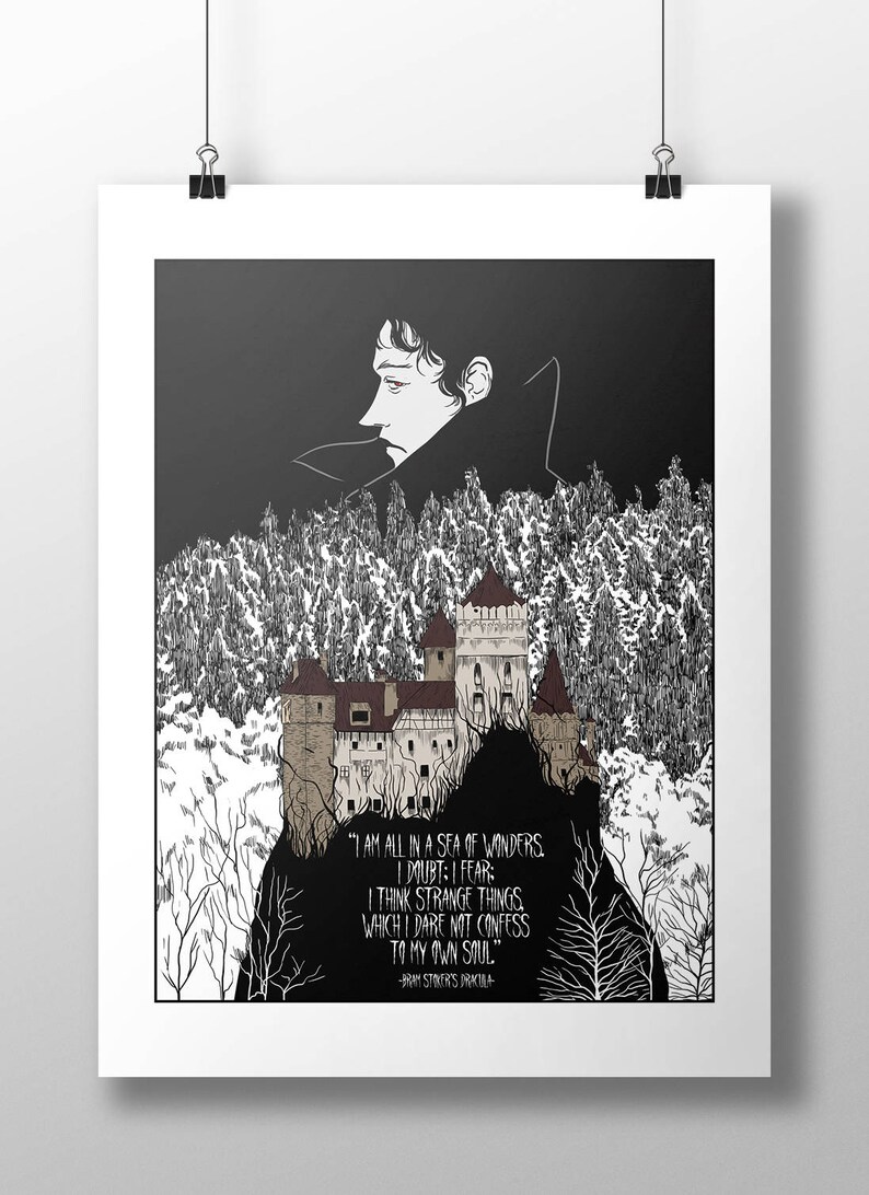 Dracula Art Printable Wall Art Bram Stoker Quote Poster | Etsy