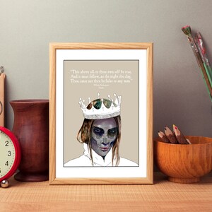 Hamlet Art, Printable Wall Art, William Shakespeare Quote Poster ...