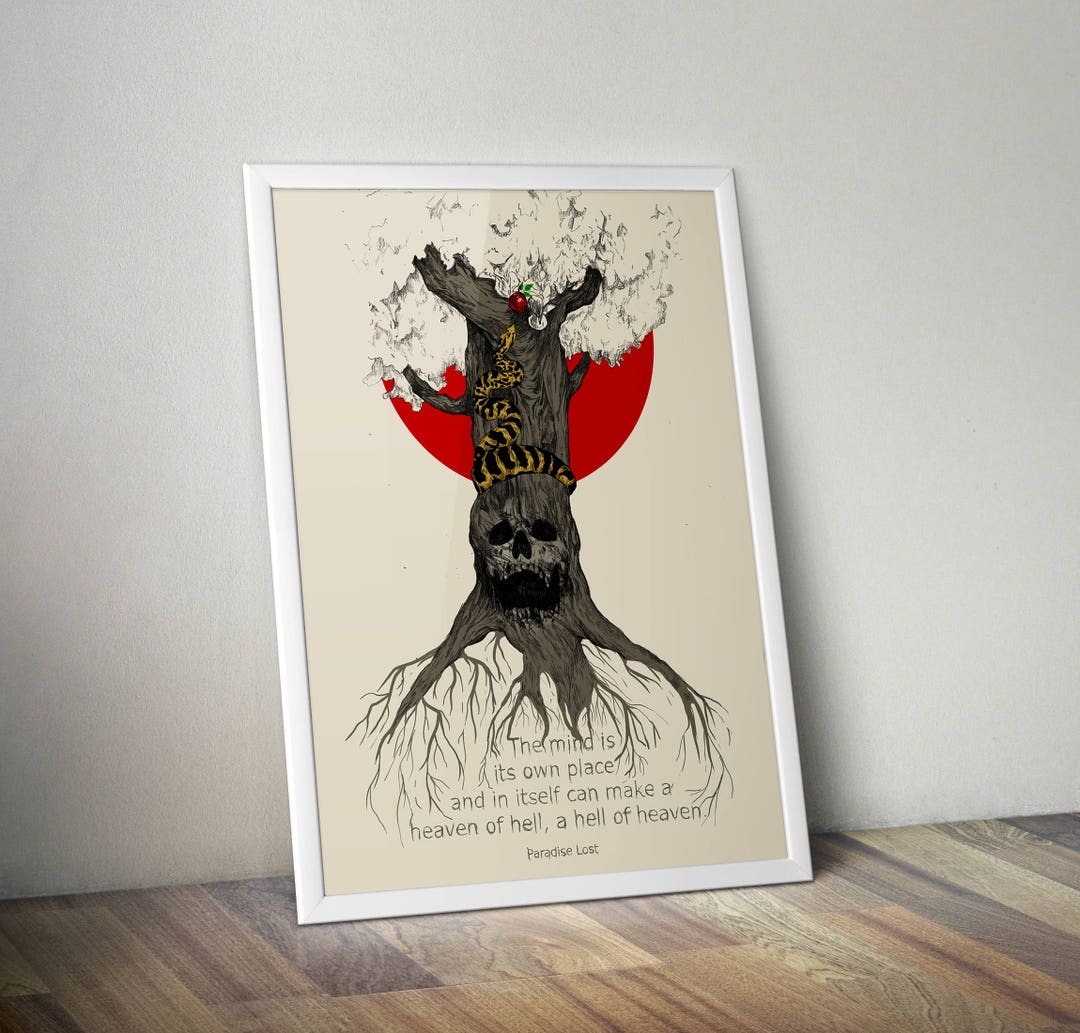 Paradise Lost Art, Printable Wall Art, John Milton Quote Poster ...