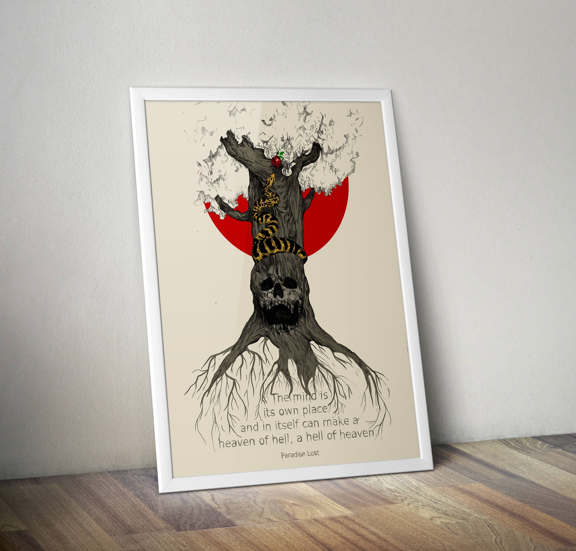 Paradise Lost Art, Printable Wall Art, John Milton Quote Poster ...