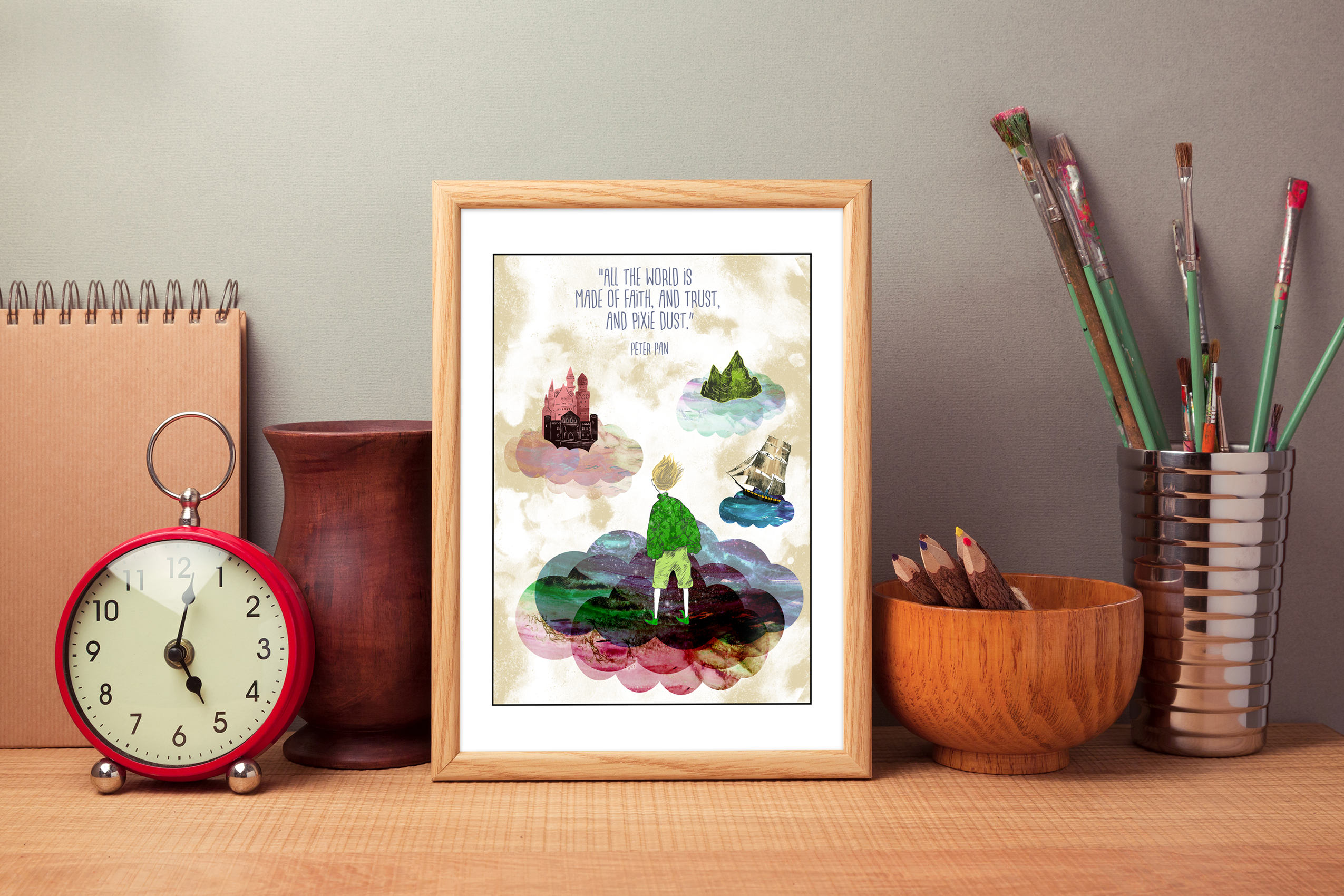 Peter Pan Art, Printable Wall Art, JM Barrie Quote Poster, Digital ...