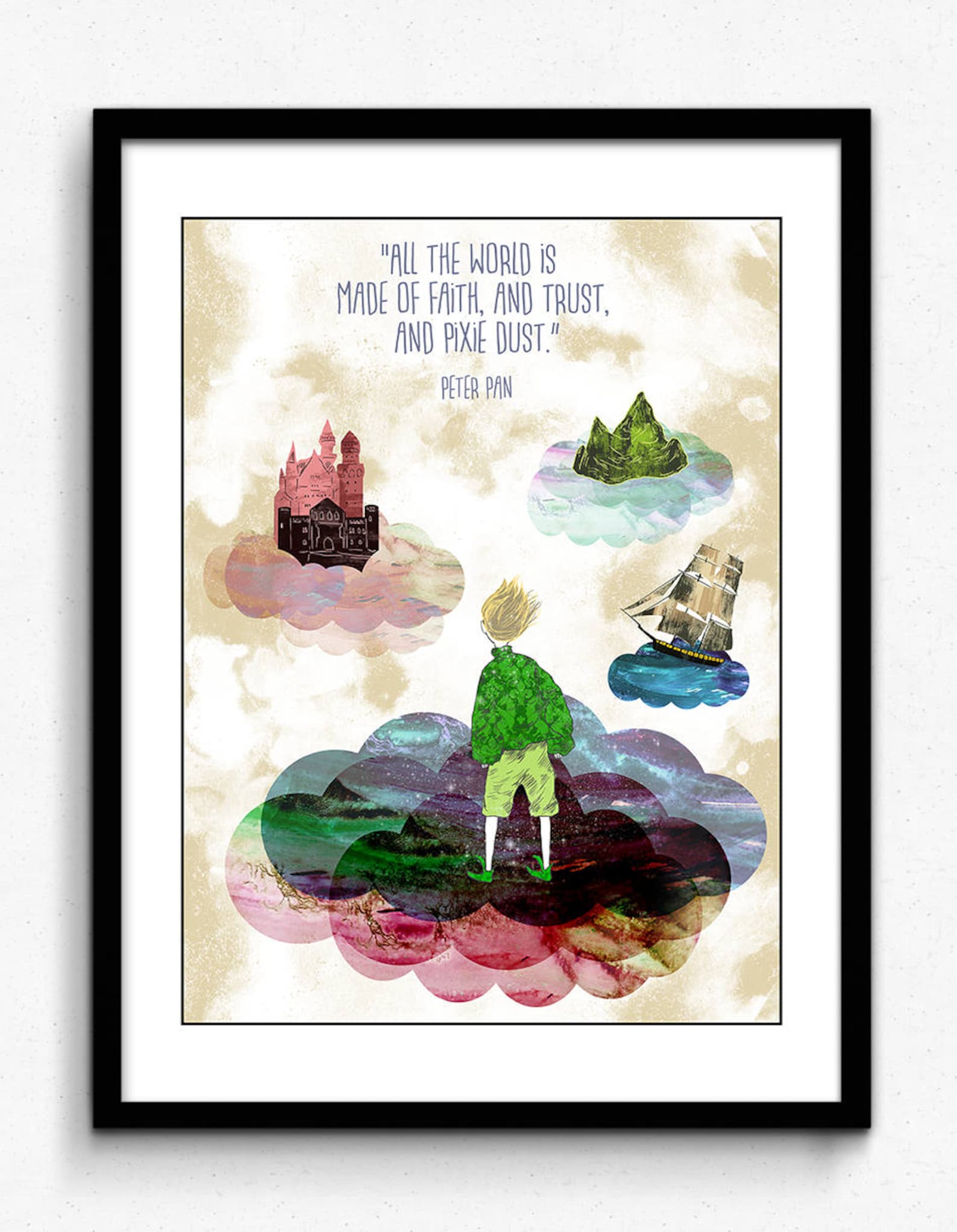 Peter Pan Print - Quote Poster - Gifts for Book Lovers, Bookworms ...