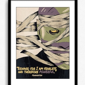 Frankenstein Quote Poster - Mary Shelley Print - Gifts for Book Lovers ...