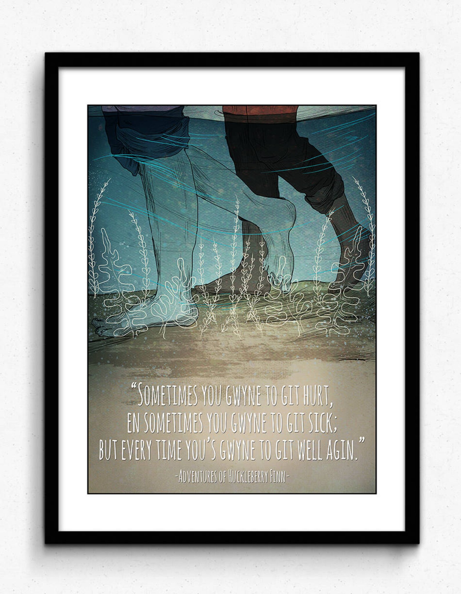 Huckleberry Finn Print - Quote Poster - Gifts for Book Lovers ...