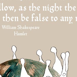 Hamlet Art, Printable Wall Art, William Shakespeare Quote Poster ...