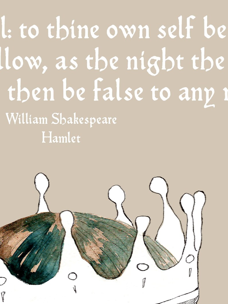 Hamlet Art, Printable Wall Art, William Shakespeare Quote Poster ...