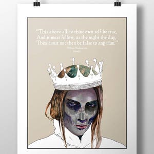Hamlet Art, Printable Wall Art, William Shakespeare Quote Poster ...