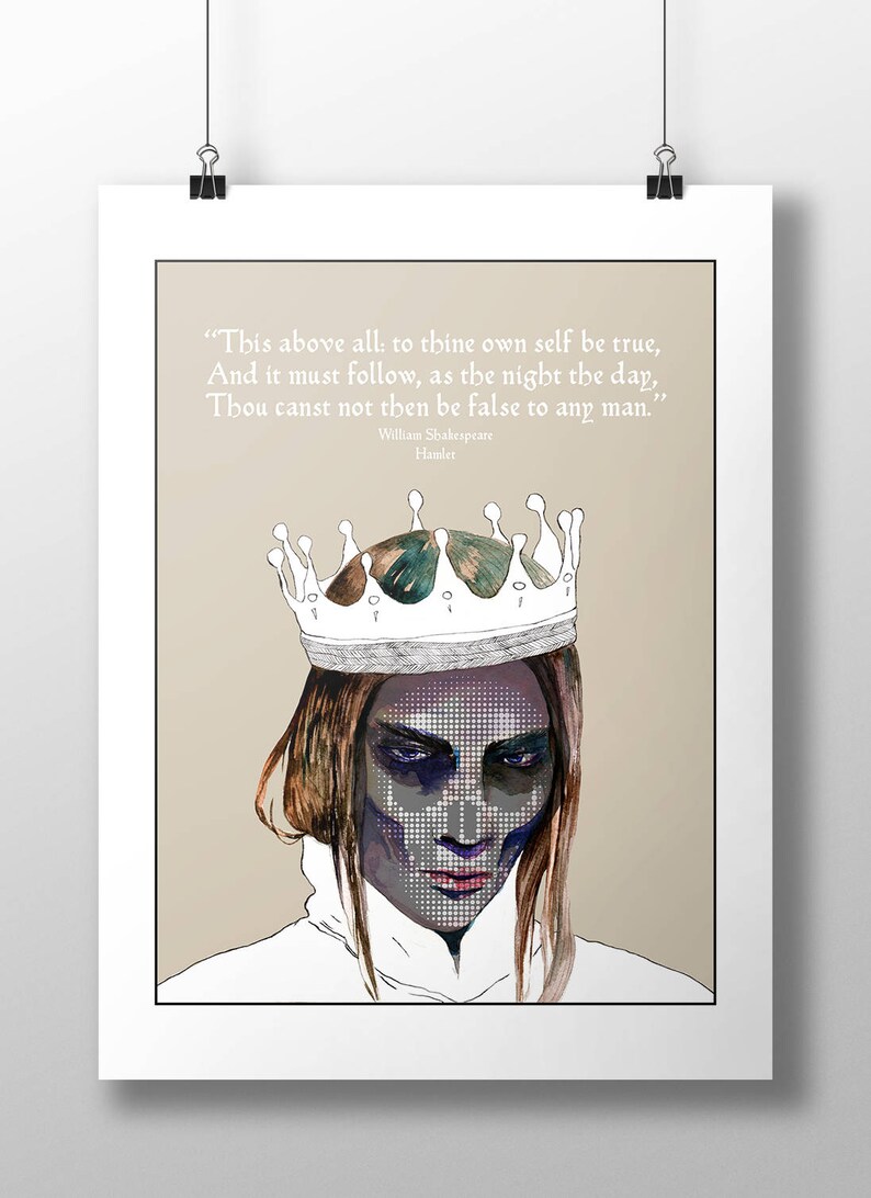 Hamlet Art, Printable Wall Art, William Shakespeare Quote Poster ...