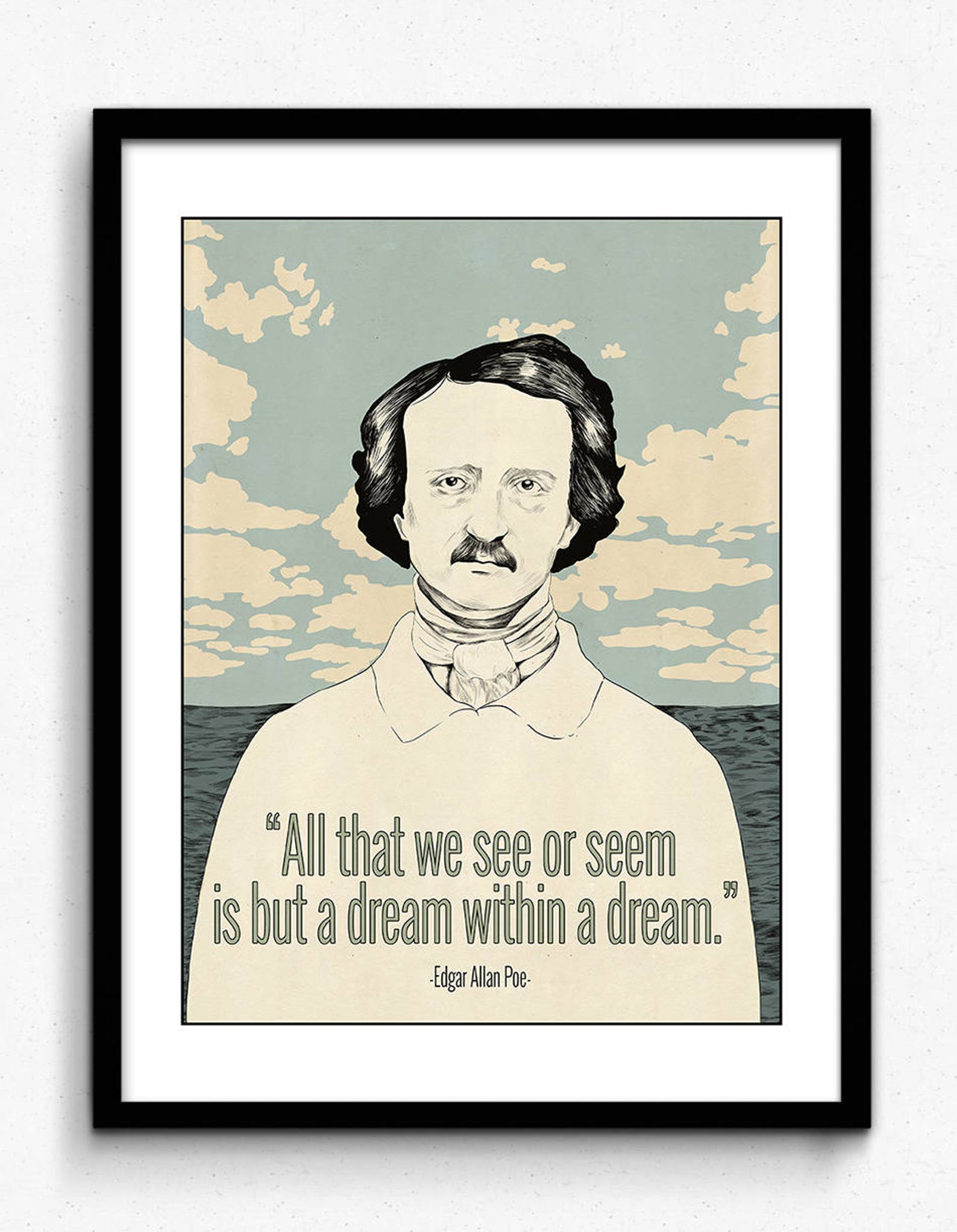Edgar Allan Poe Print - Quote Poster - Gifts for Book Lovers, Bookworms ...