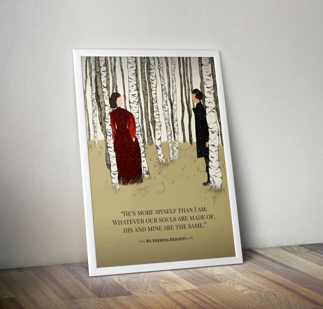 Wuthering Heights Art, Printable Wall Art, Emily Bronte Quote Poster ...