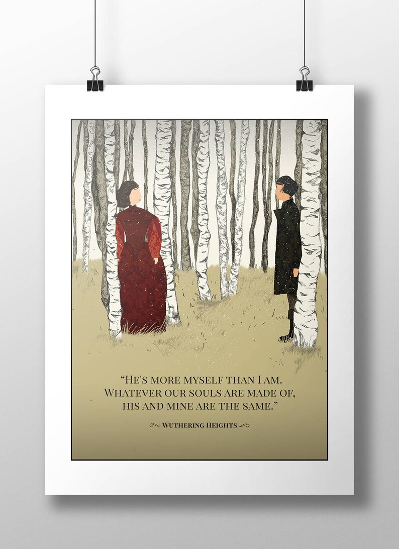 Wuthering Heights Art, Printable Wall Art, Emily Bronte Quote Poster ...