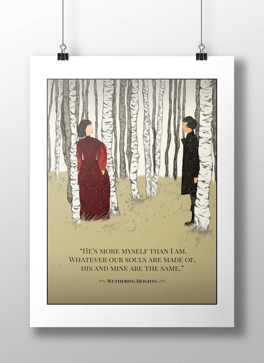 Wuthering Heights Art, Printable Wall Art, Emily Bronte Quote Poster ...