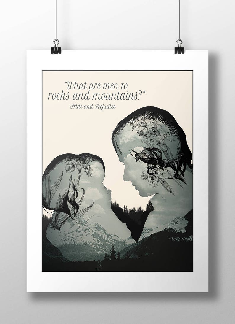Pride and Prejudice Art, Printable Wall Art, Jane Austen Quote Poster ...