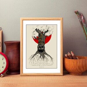 Paradise Lost Art, Printable Wall Art, John Milton Quote Poster ...