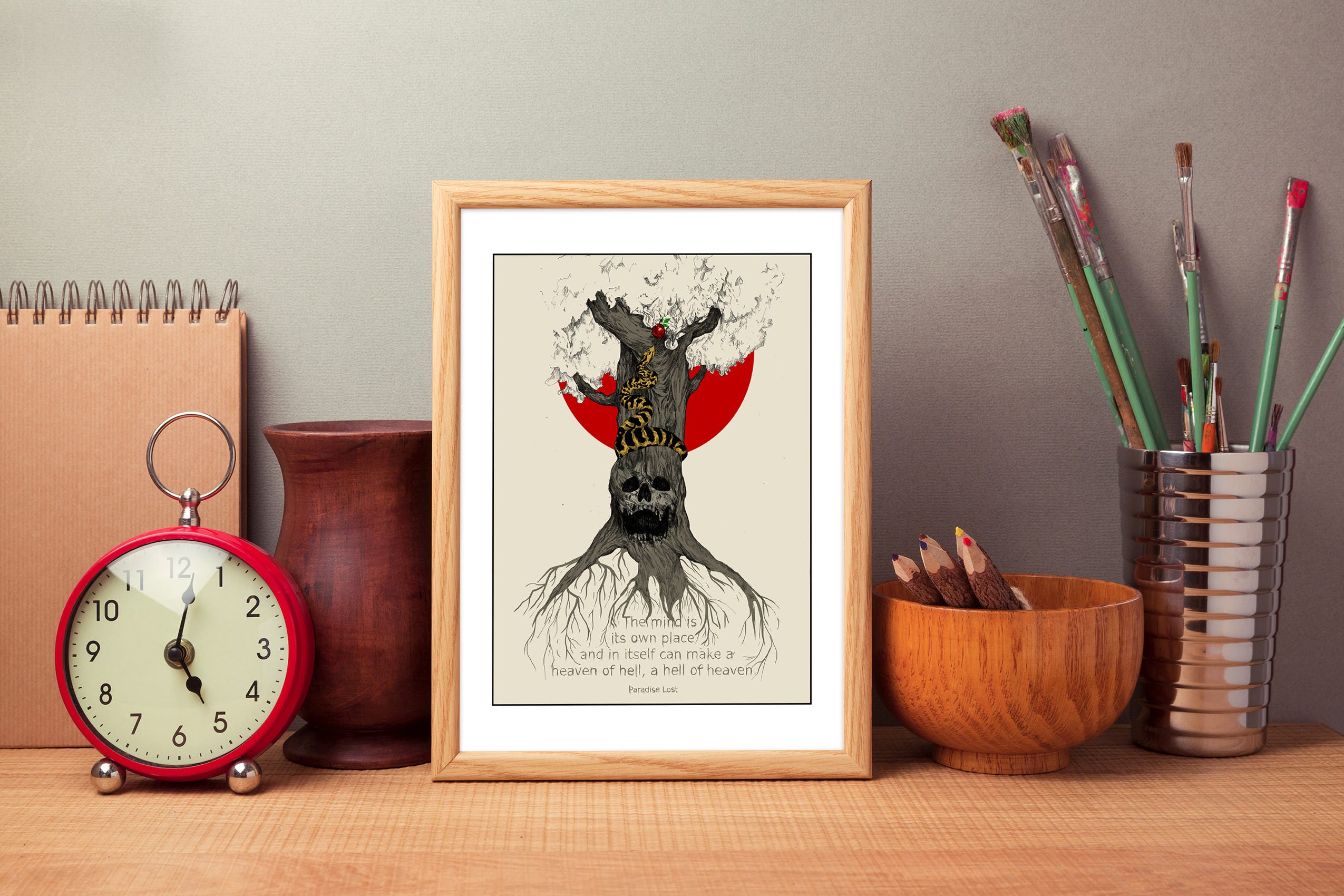 Paradise Lost Art Printable Wall Art John Milton Quote | Etsy