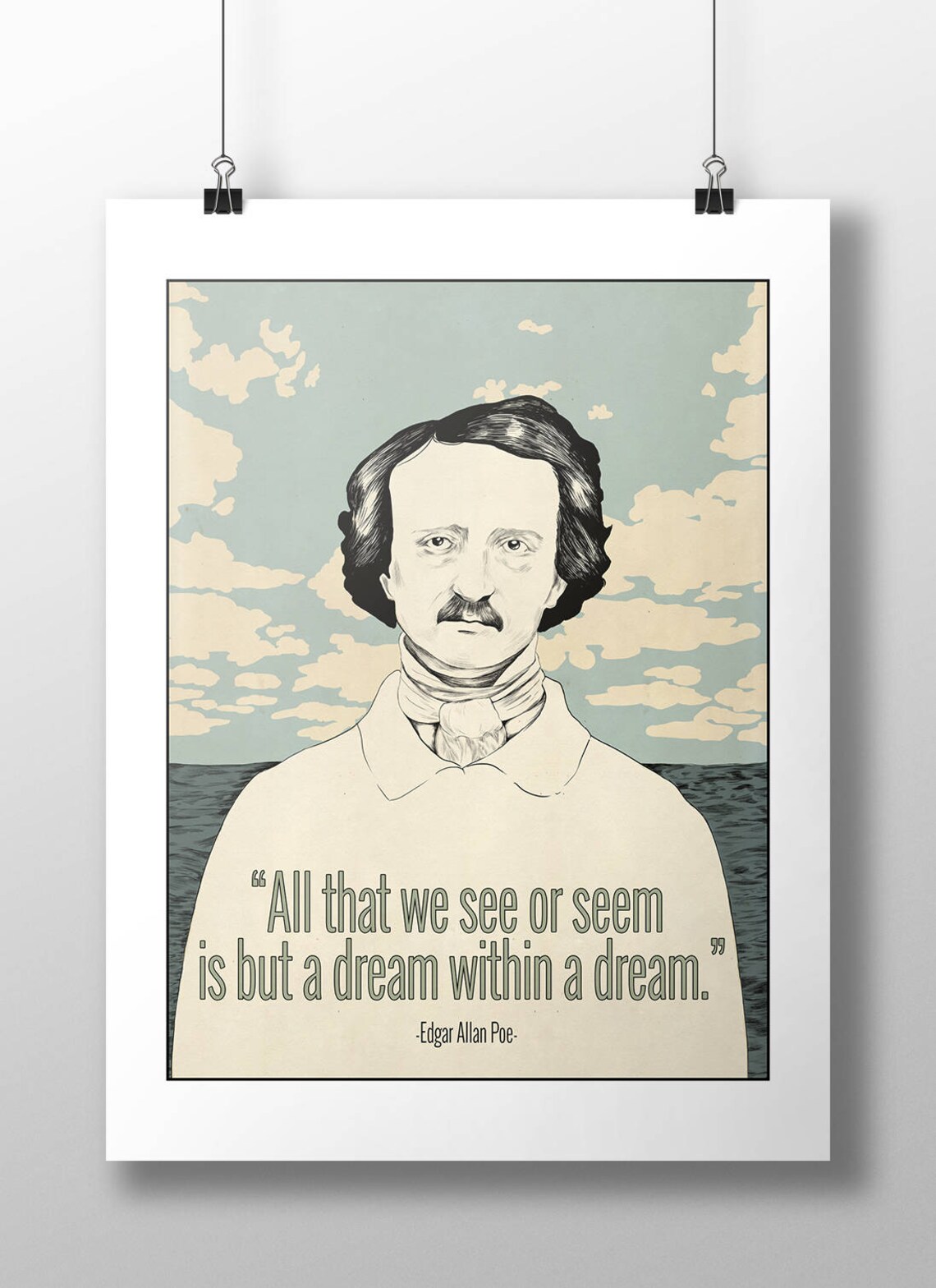 Edgar Allan Poe Print - Quote Poster - Gifts for Book Lovers, Bookworms ...