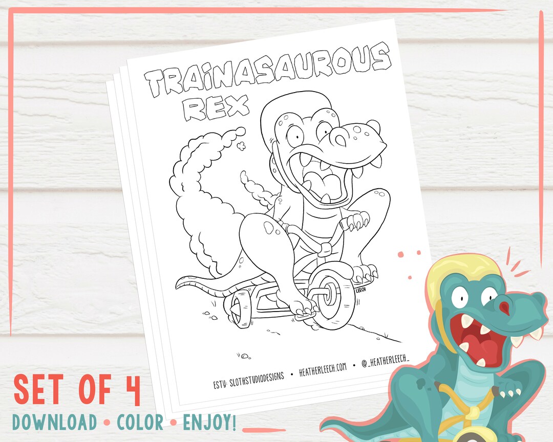 Dinosaur Pun Color Sheets | Digital Download - Etsy