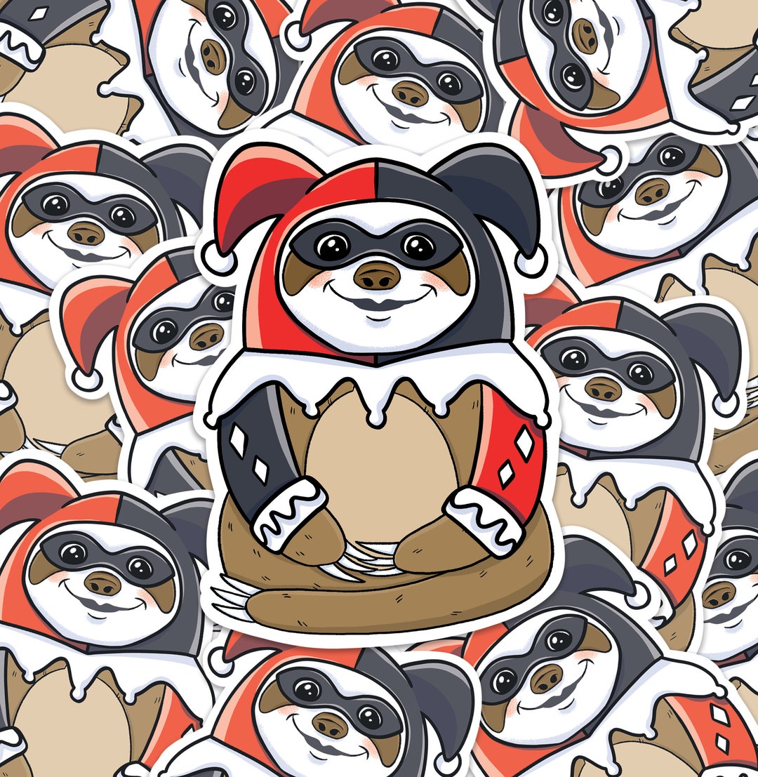 Jester Sloth Sticker Weatherproof Sloth Harley Animal - Etsy