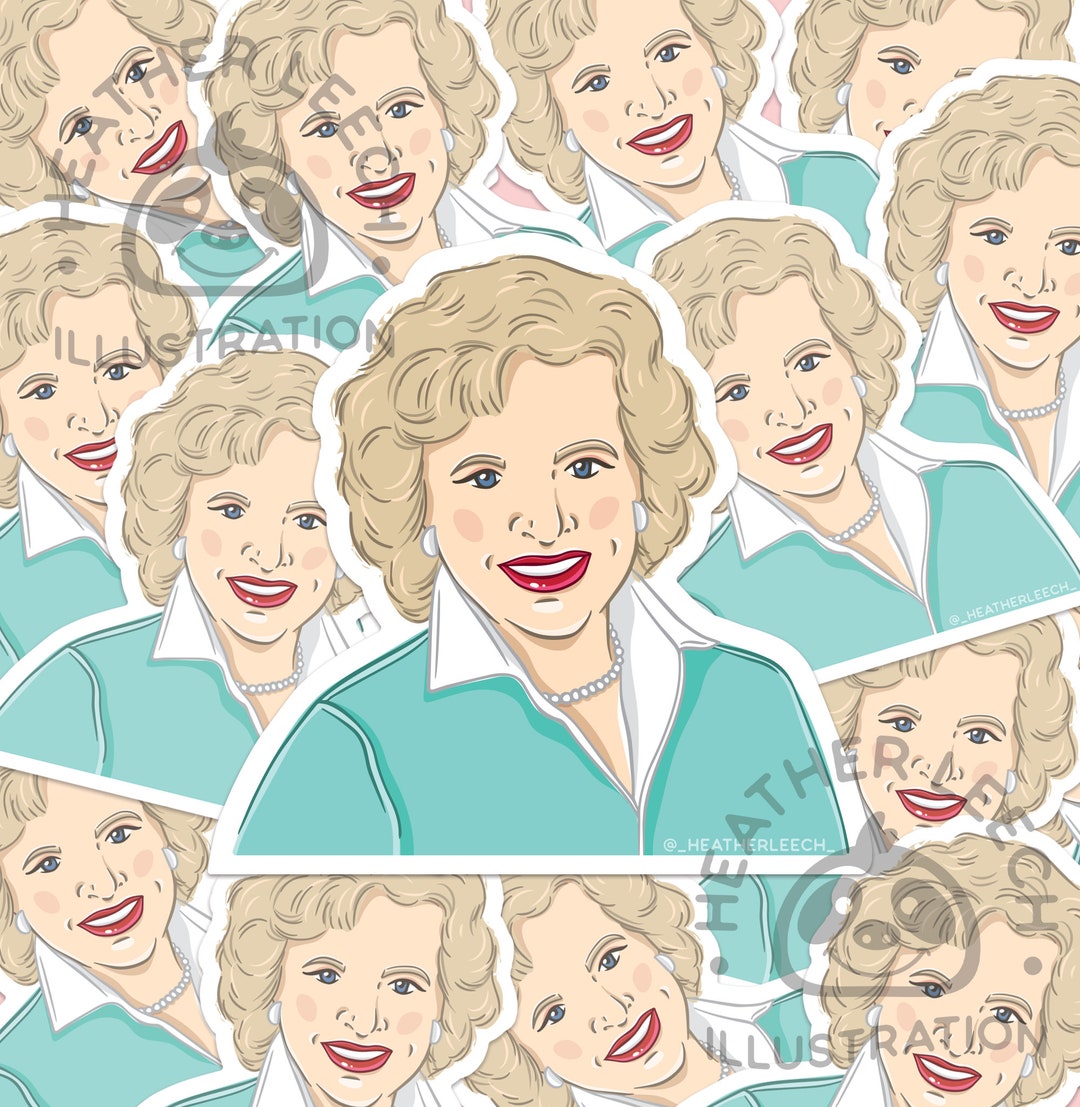 Betty White Sticker | Magnet | Retro | for Her | Golden Girl | Water ...