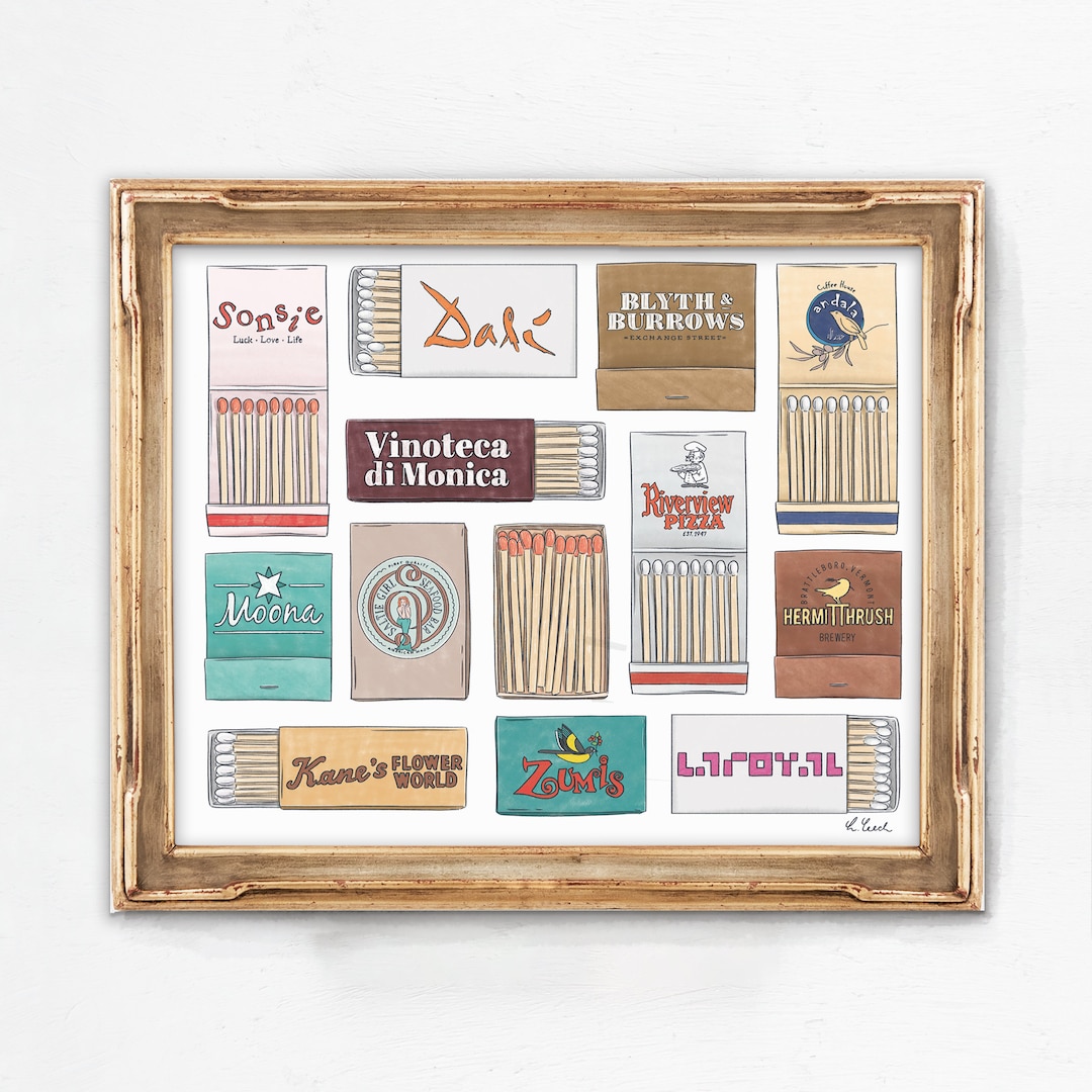 Custom Matchbook *UNFRAMED* 8.5x11" Art Print | Hometown | Traveler ...
