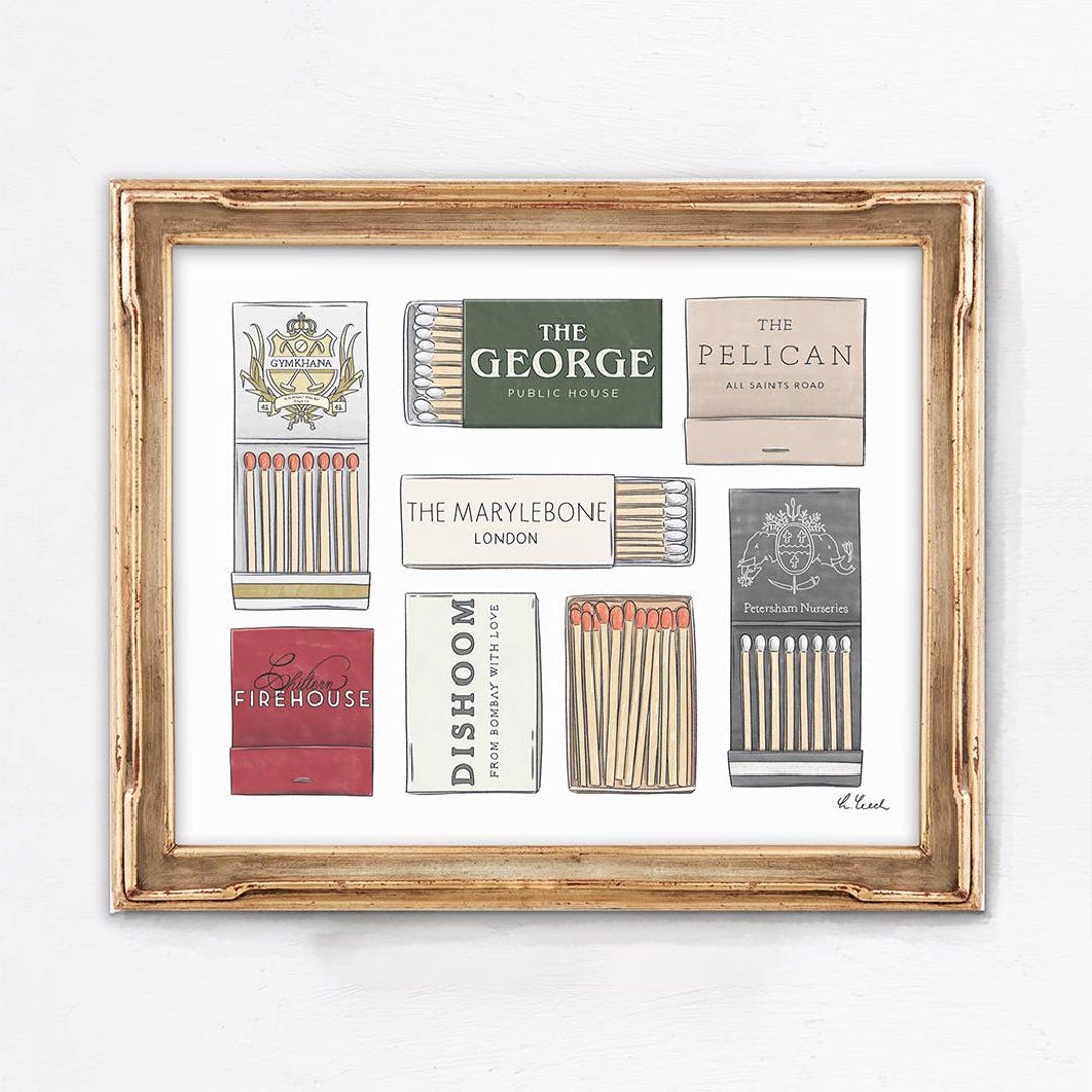 London Matchbook *UNFRAMED* Art Print | 8x10" England | Food | Traveler ...