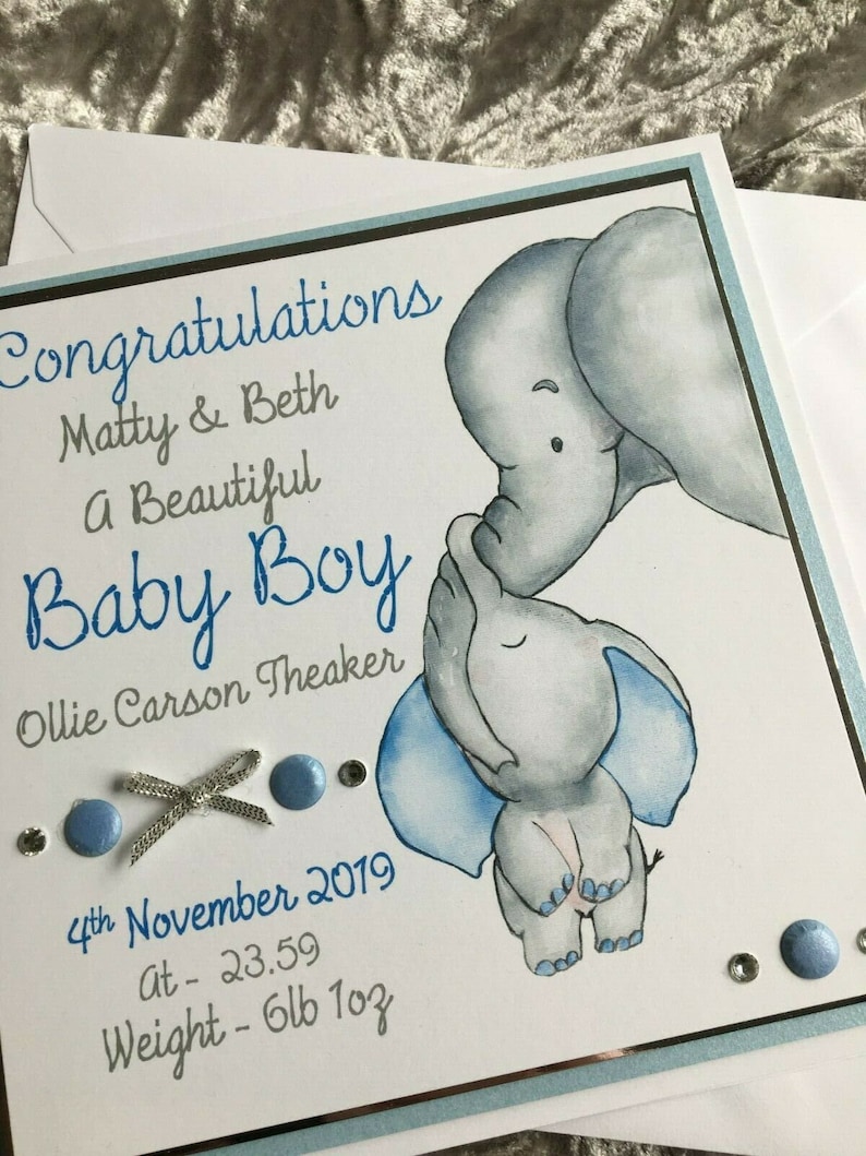 BB005 Hand Made Personalised Baby Boy Card. Birth. New Baby. - Etsy UK