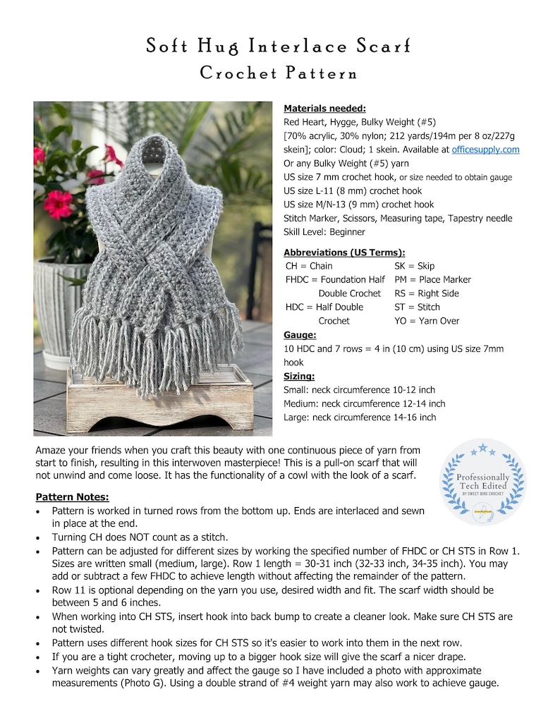 Soft Hug Interlace Scarf - Crochet Pattern Only - Etsy