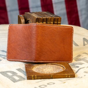 Bifold Leather Wallet, Beaver Tail Inlay Wallet, Bifold, Minimalist ...