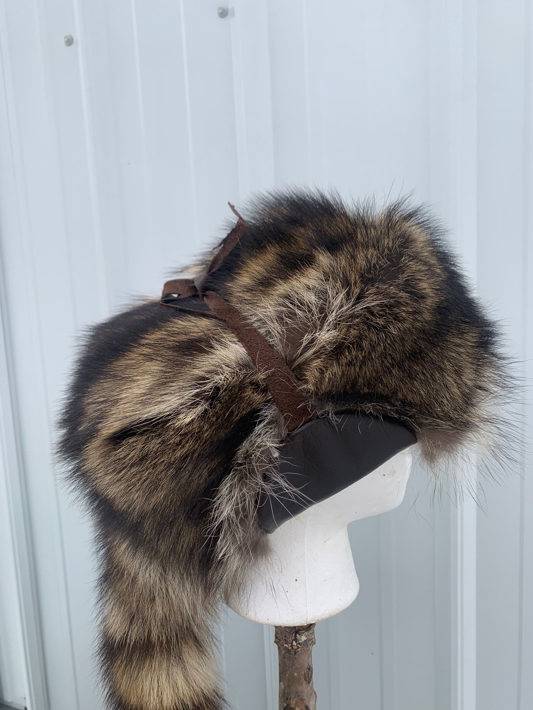 Raccoon Trappers Hat Nebraska Raccoon Hat Plush Raccoon Hat - Etsy