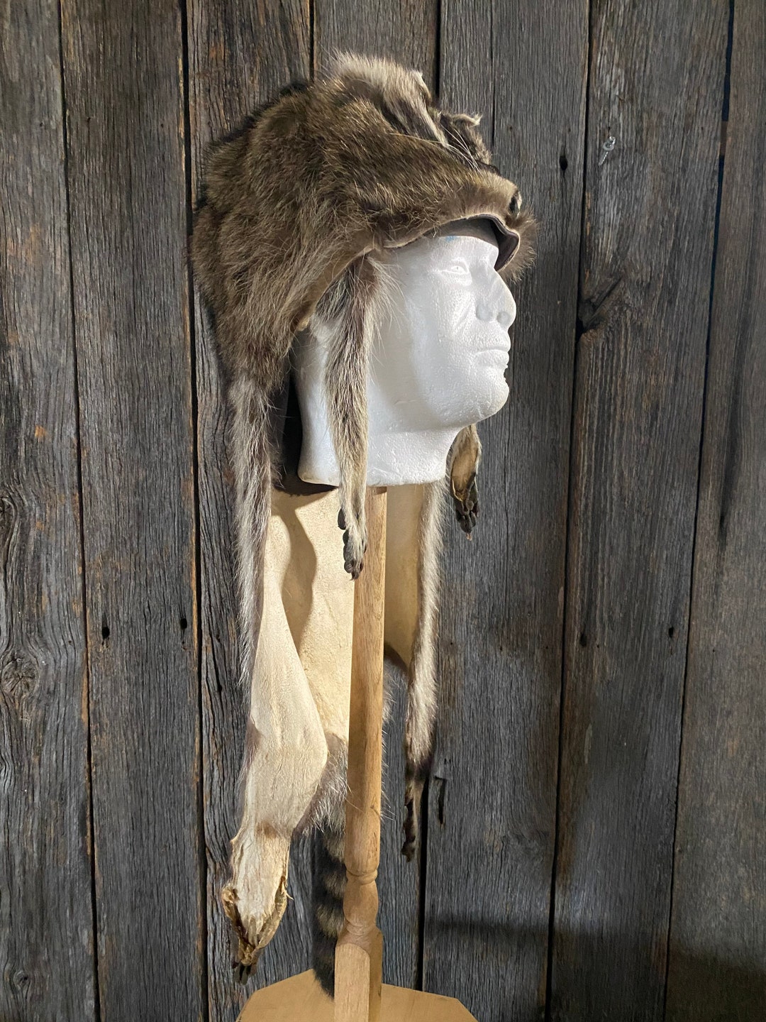 Handmade Raccoon Mountain Man Hat, Mountain Man Hat, Raccoon Hat - Etsy