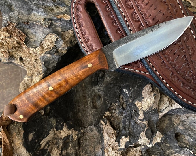 Hand-forged Medium Drop Point Knife, Bushcraft Knife, Handmade Knife - Etsy