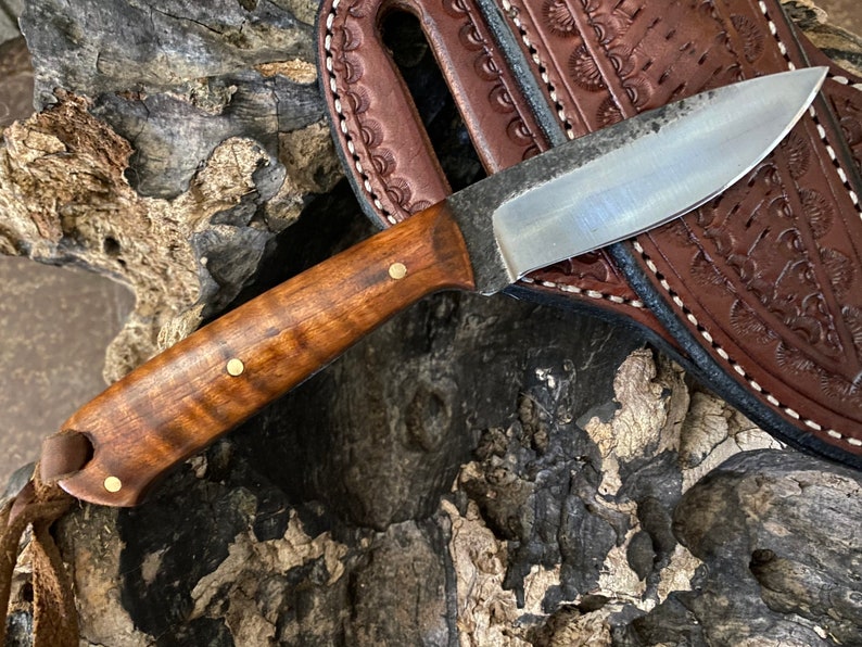 Hand-forged Medium Drop Point Knife, Bushcraft Knife, Handmade Knife - Etsy