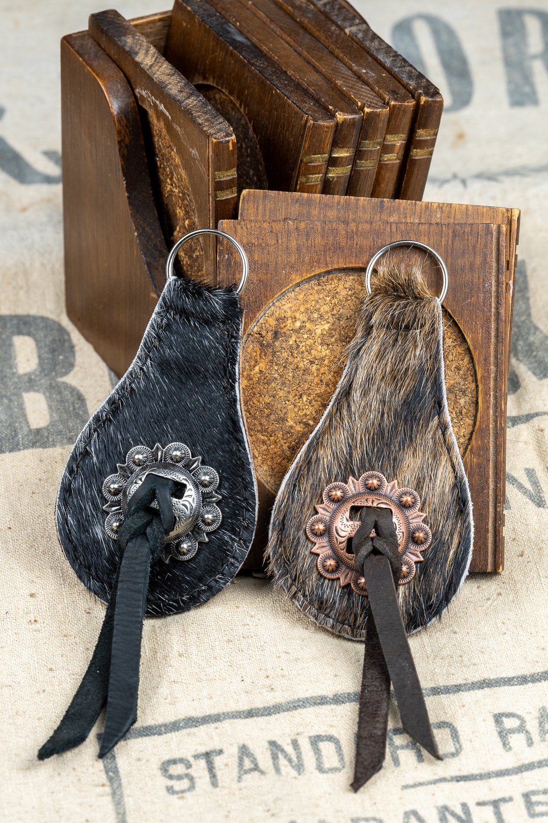 Keychain, Hair on Keychain, Leather Keychain, Stocking Stuffer - Etsy