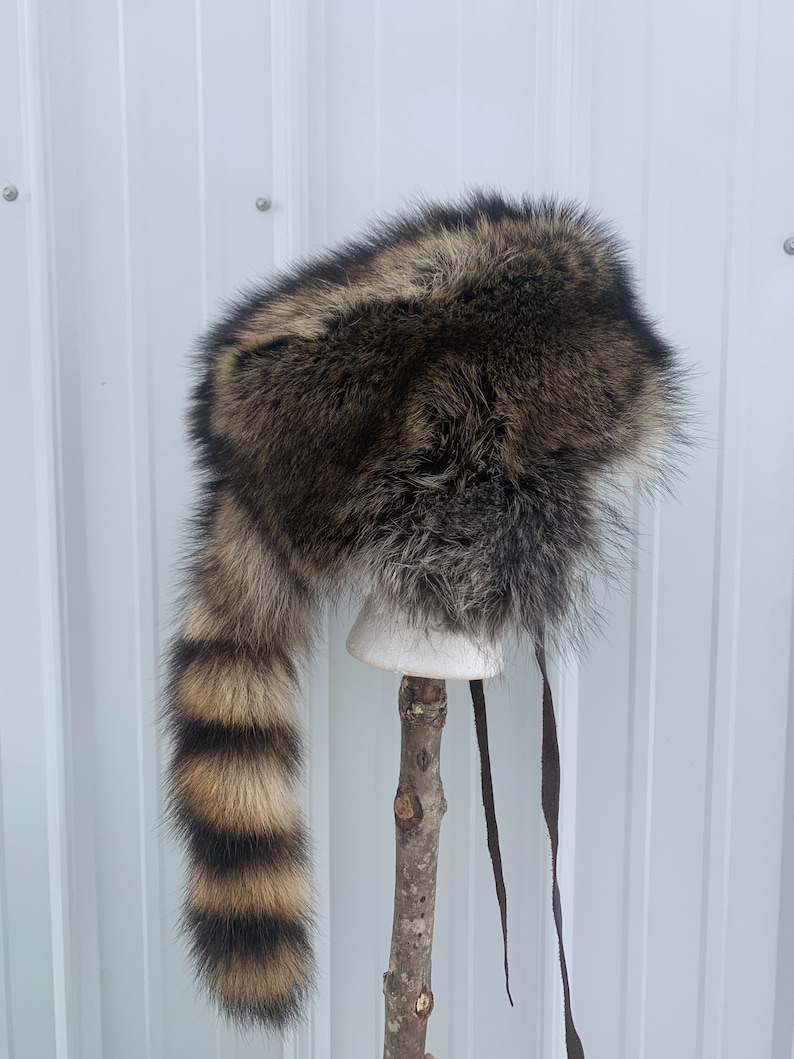 Raccoon Trappers Hat Nebraska Raccoon Hat Plush Raccoon Hat - Etsy