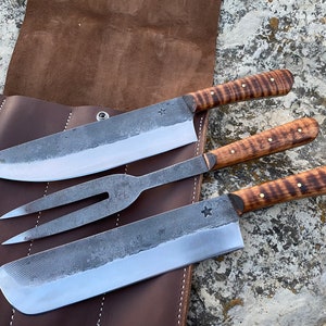 Hand Forged File BBQ Set Hand Forged Grilling Set Grilling - Etsy