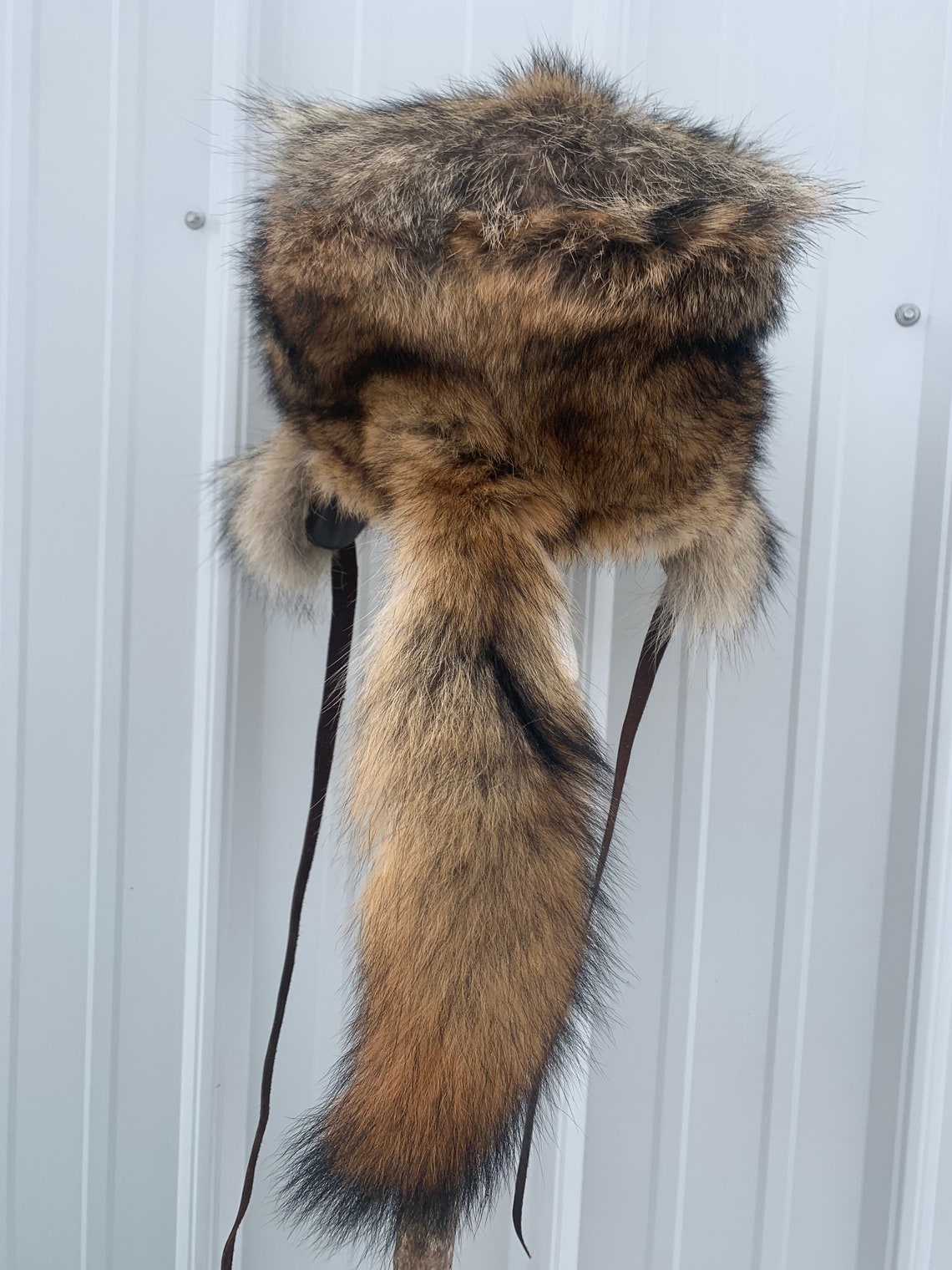 Coyote Trapper Hat Trapper Hat Coyote Hat Lined Fur Hat | Etsy
