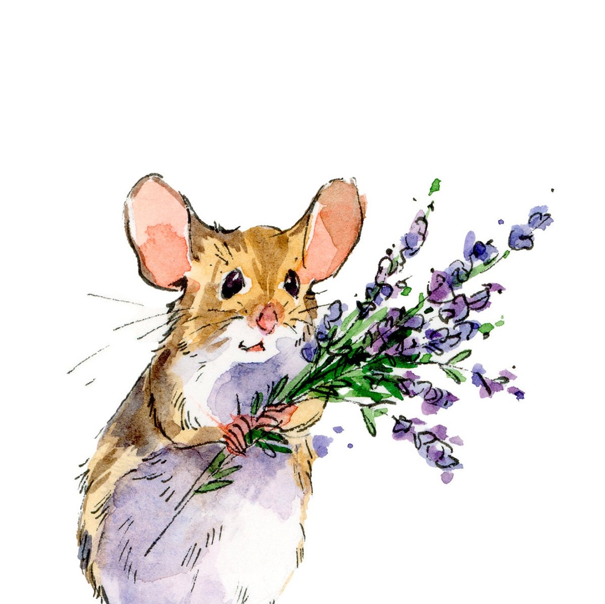 Thanks a Bunch Field Mouse Thank You Card, Cute Thank You Card, Animal ...