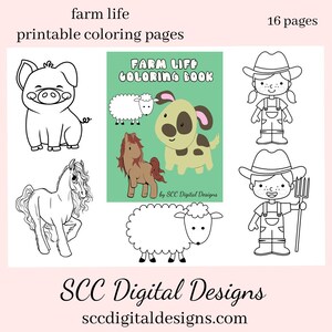 Printable Coloring Pages Print at Home for Kids, Farm Animals Home ...