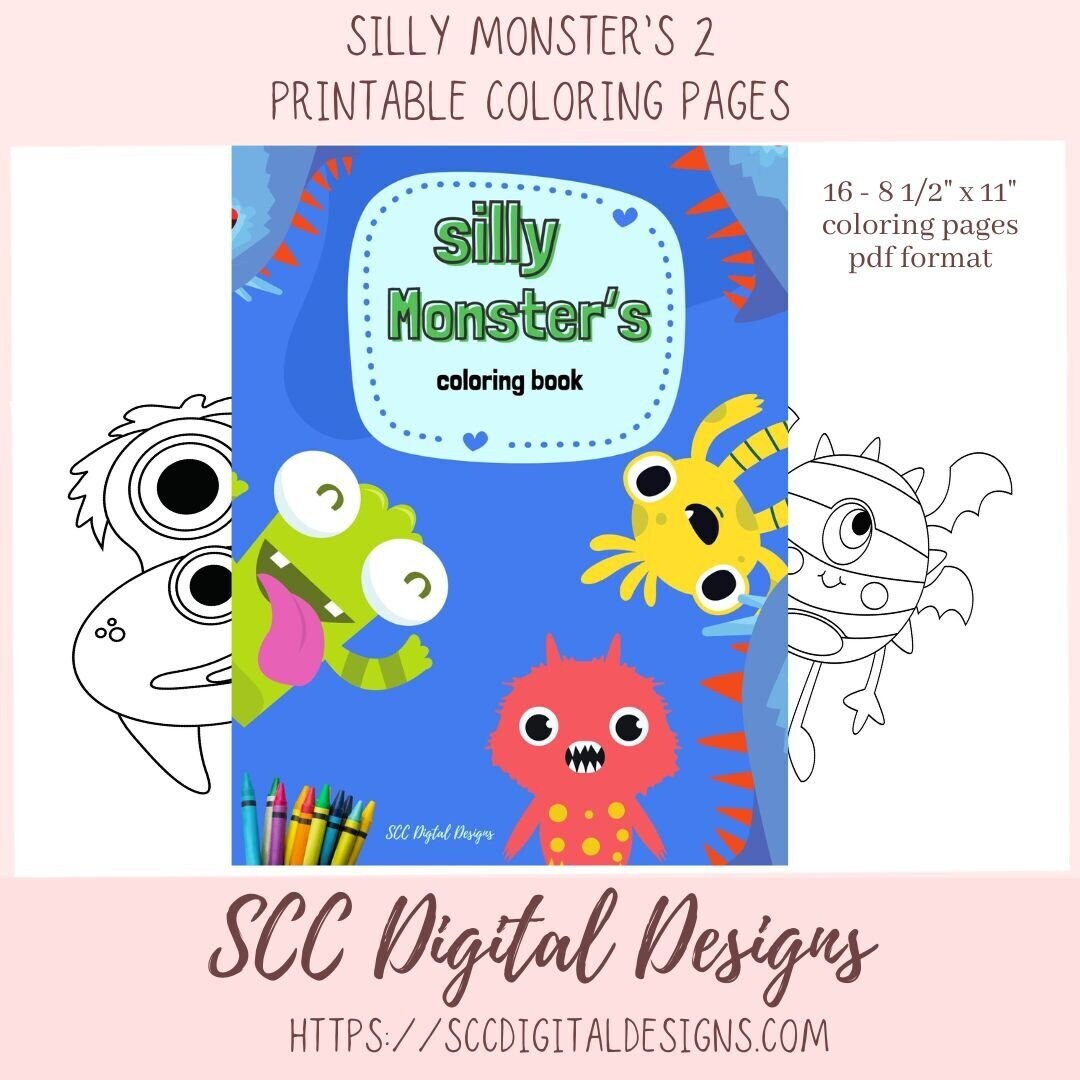 Coloring Book for Kids Silly Monster's-2 Printable Fun and Educational ...