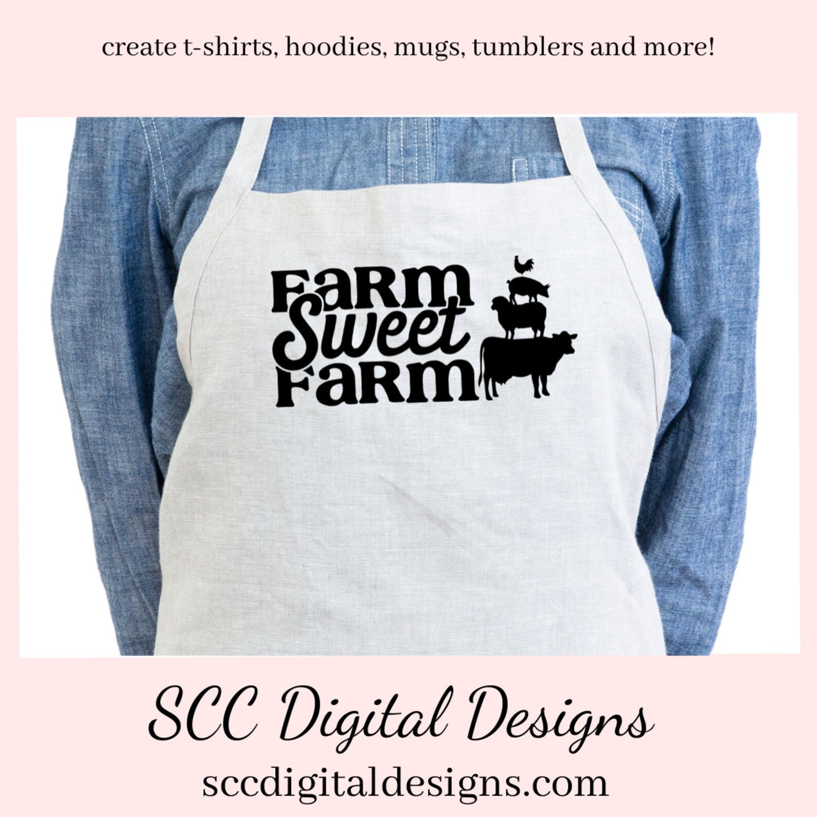 Farm Svg Files for Cricut, Farm Animals Png for Shirts, Cut File for ...