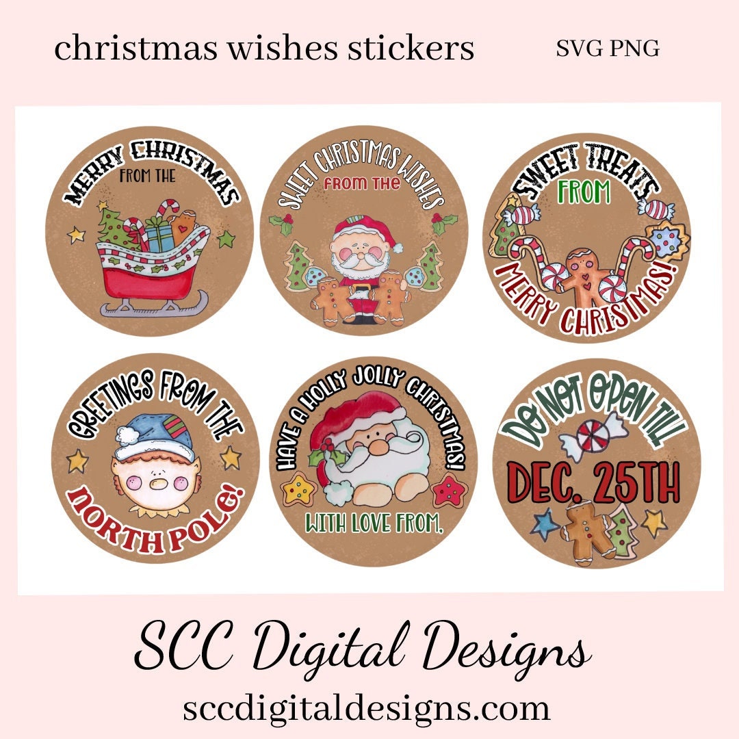 Christmas Wishes Stickers SVG for Digital Planning & Scrapbooking ...