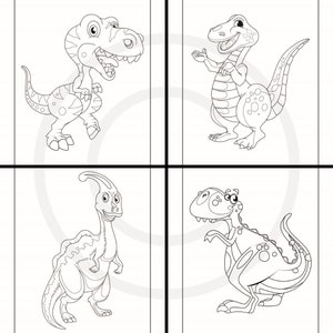 Dinosaurs Printable Coloring Book, 10 Pages Plus Cover Page ...
