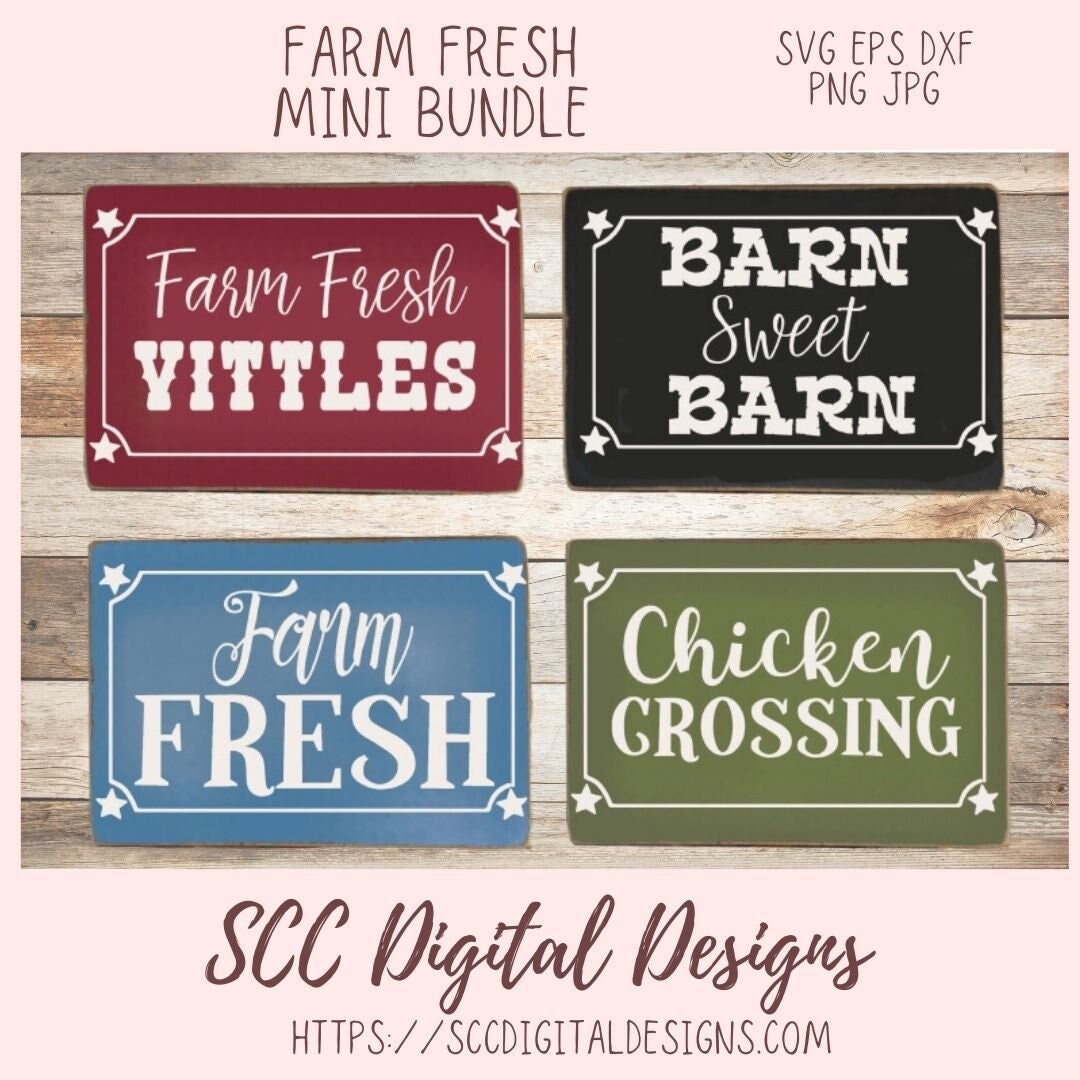 Farm Fresh Mini Bundle SVG, Farm Fresh Vittles Farmhouse Decor for Mom ...
